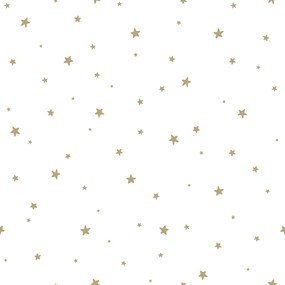 Vliesová tapeta bílá se zlatými hvězdičkami 139259, Forest Friends, Esta