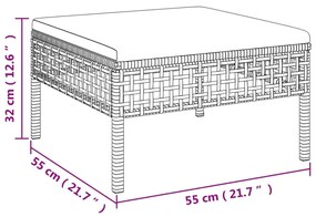 6dílná zahradní sedací souprava s poduškami šedá polyratan,  3187523