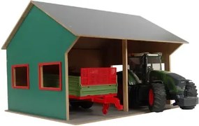 KIDS GLOBE Garáž pro 2 traktory / Dřevěná stavebnice / Měřítko 1:16 /