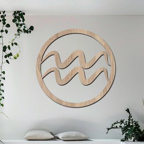 dřevo života Dřevěný obraz znamení zvěrokruhu Vodnář Zvolte rozměr (cm): 80x80, Zvolte barvu dekoru: Dub Sonoma