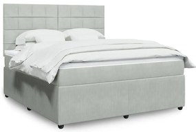 Box spring postel s matrací světle šedá 180x200 cm samet 3294706