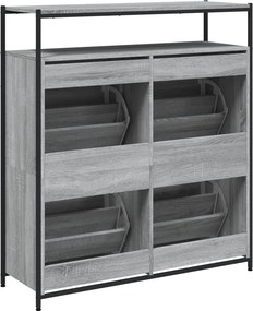 Botník se 4 výklopnými zásuvkami šedý sonoma 100 x 34 x 112 cm 3214416