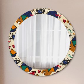 Kulaté dekorativní zrcadlo Popový umělecký styl fi 80 cm