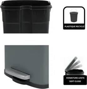 Spirella AKIRA pedálový odpadkový koš 5 L matná šedá / ocel