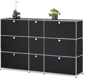 Tchibo - Komoda CN3 s 9 výklopnými dvířky - barva: černá