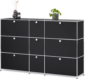 Tchibo - Komoda CN3 s 9 výklopnými dvířky, černá