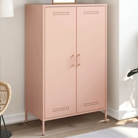 Skříň highboard růžová 68 x 39 x 113 cm ocel