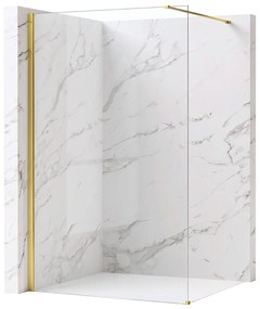 Bezrámová sprchová zástěna REA FLEXI GOLD 80 cm, zlatá lesk/transparent - bez vaničky