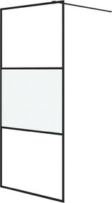 Sprchová zástěna walk-in černá 90x195 cm napůl mléčné ESG sklo 152106