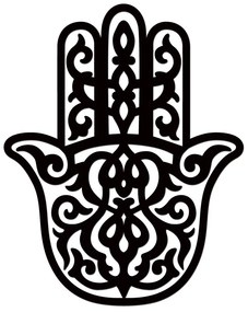 Dřevěný obraz HAMSA II Zvolte rozměr (cm): 48x60, Zvolte barvu dekoru: Černá