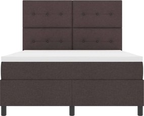 Postel s boxspringem s čelo Tmavě hnědá 140 x 190 cm textil 3339388