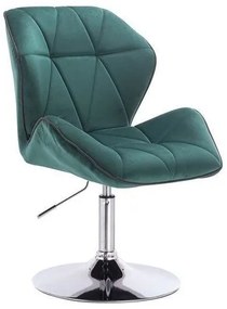 LuxuryForm DESIGN Otočná židle MILANO MAX VELUR na stříbrném talíři - zelená