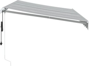 Automatická zatahovací markýza antracitová a bílá 350 x 250 cm 3310227