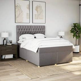 Box spring postel s matrací taupe 160x200 cm textil 3293642