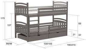 Bradop Patrová postel Matýsek L906 s úložným prostorem | Rozměr: 80 - Šířka matrace 80