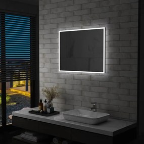 vidaXL Marketos Koupelnové nástěnné zrcadlo s LED osvětlením 80 x 60 cm