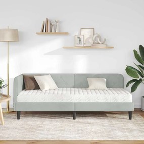 Rohový rám postele Světle šedá 80 x 200 cm samet 3394134