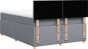 Box spring postel s matrací světle šedá 160 x 200 cm textil 3286724