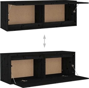 vidaXL TV skříňky 3 ks masivní borové dřevo [3100143] Barva: Černá