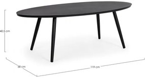 BIZZOTTO Konferenční stolek SPACE 119x58cm černý 0663521