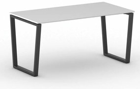 Kancelářský stůl PRIMO IMPRESS, 160x80 cm, černá podnož, bílá
