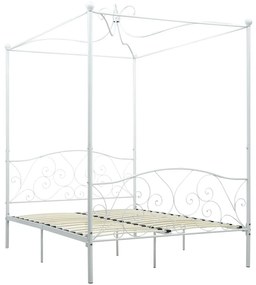 Rám postele s nebesy bílý kovový 120 x 200 cm 284470
