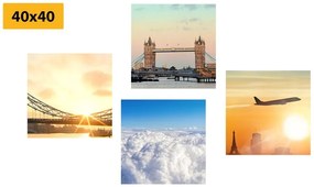Set obrazů cesta do Londýna - 4x 60x60 cm