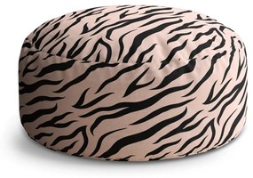 Sablio Taburet Circle Růžový vzor zebry: 40x50 cm