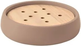 Spirella SVEN mýdlenka matná cappuccino / Polyresin / Dřevo