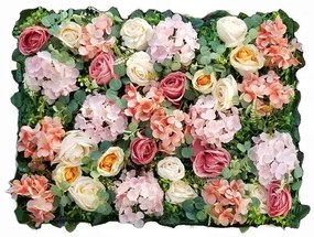 Wall flower - rose, hydrangea, eucalyptus, dílec 40 x 60 cm