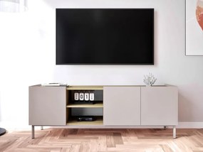 TV stolek/skřínka Rutori RO03, Barva: kašmír / kašmír + dub cremona