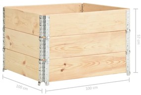 Vyvýšené záhony 3 ks 100 x 100 cm masivní borové dřevo - Default Title