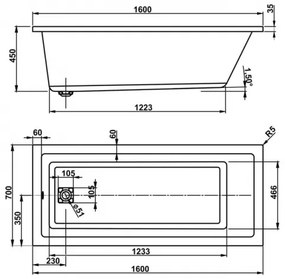 Vagnerplast Cavallo 160 x 70 cm VPBA167CAV2X-04 vana vč. noh Koupelny Bernold