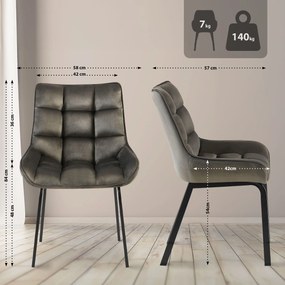 Židle Saranda samet – antracitová