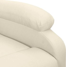 Zvedací masážní křeslo krémové textil 329718