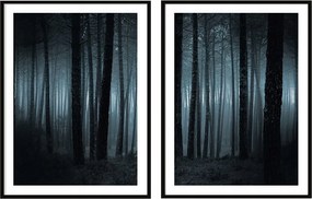 Obraz Plakáty V Rámu 53x73 cm Diptych Sada 2 obrazů Zakázaný les P290