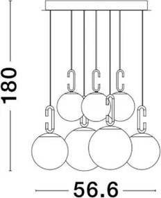 Závěsné LED svítidlo NOVA LUCE HOOK 52W 3000K 9695221 stmívatelné Triac