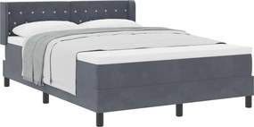 Postel s boxspringem s čelo Tmavě šedá 200 x 140 cm samet 3341415