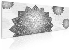 Malvis ® Obraz Mandala kovově šedá Velikost: 100x40 cm