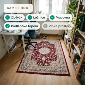 Angel Carpet, Kusový koberec Sultan 12 Red, 200x290, červená, kancelář