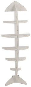 Bílá dřevěná nástěnná police ve tvaru ryby Fish - 35*18*102 cm