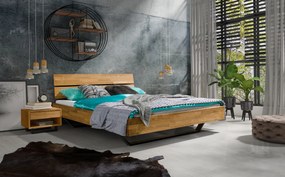 Dubová postel Wigo Style 200x200 cm, dub, masiv
