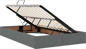Postel s úložným prostorem a matrací Tmavě šedá 120 x 200 cm 3371899