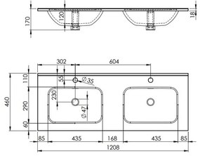 LOTOSAN Mayla nábytkové dvojumyvadlo 120cm, smaragd matná AQ LK6073