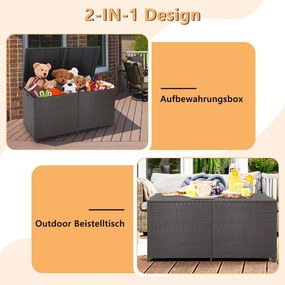 Costway Úložný box s objemem 662 l – 150 × 77 × 73 cm, hnědý