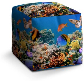 Sablio Taburet Cube Korálový útes: 40x40x40 cm
