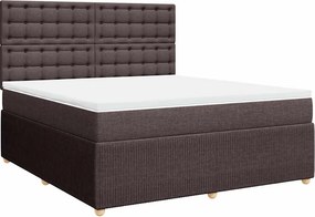 Box spring postel s matrací tmavě hnědá 180x200 cm textil 3292152
