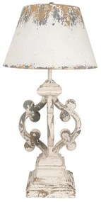 Béžová stolní lampa na podstavci s patinou – 40x79 cm