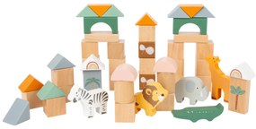 small foot Dřevěné stavební kostky Safari 50 ks