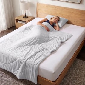 SCANquilt přikrývka CLIMA COOL - chladivá lehká - hřejivost Sq 1, světle šedá 140 x 200 cm